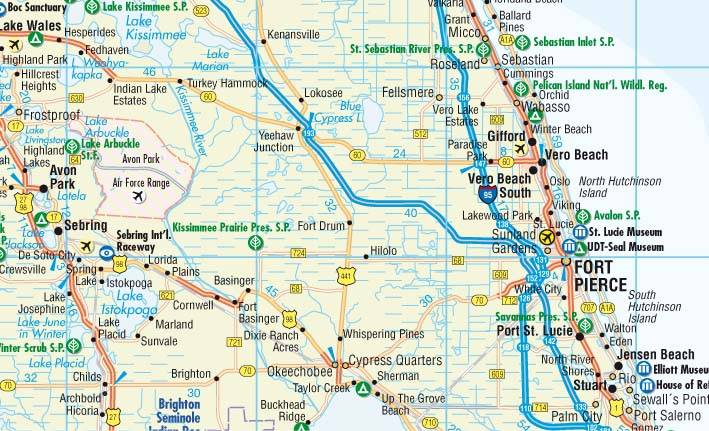 Freeway Map Of Northern Florida 5,681 North American Road Map High Res