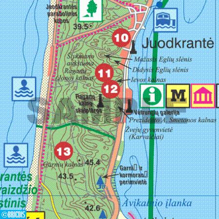 Maps - Tourism maps - Kuršių Nerija. Mierzeja Kuronska. Куршская Коса (9)