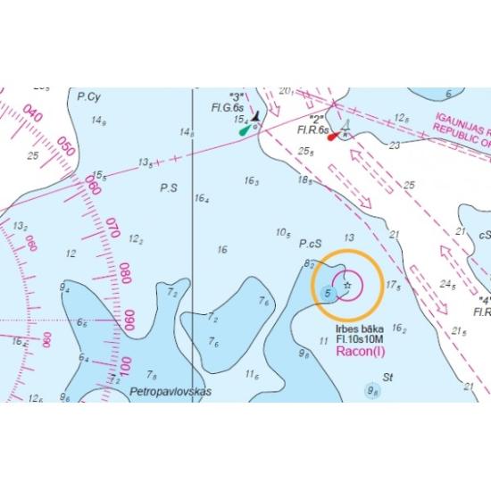 Baltic Sea. Irbe Strait to Port of Ventspils