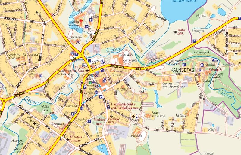 Maps - Tourism maps - Saldus un apkārtne