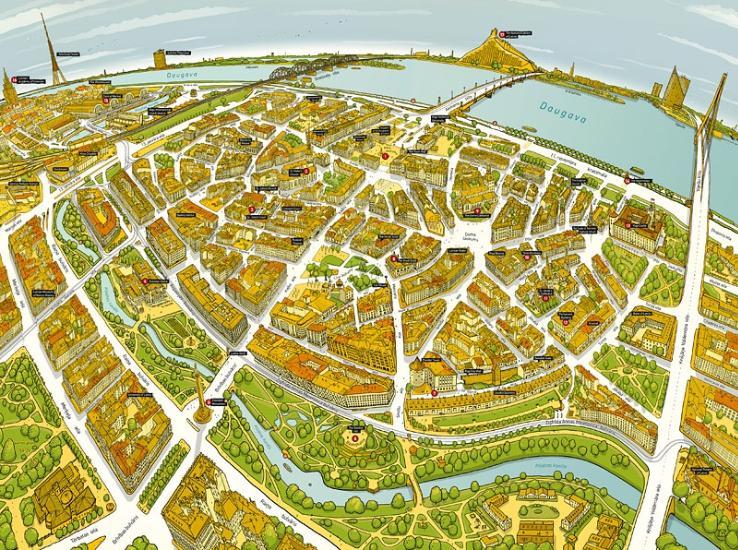 Maps - Tourism maps - Old Riga. Alt-Riga