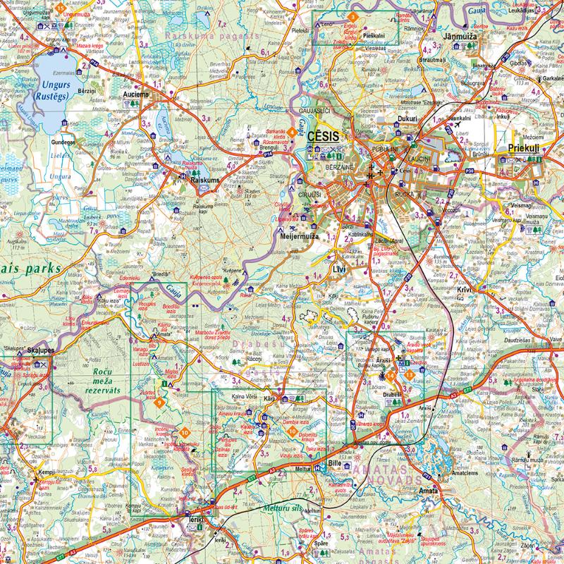 Maps - Tourism maps - Gaujas Nacionālais parks