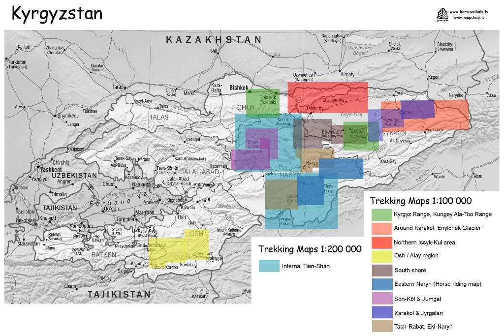 Maps - Tourism maps - Northern Issyk-Kul area