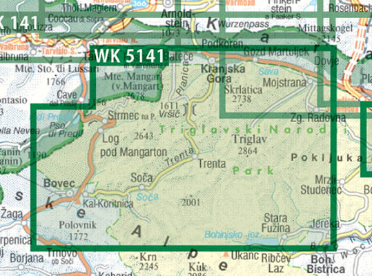 Maps - Tourism maps - (WK 5141) Nationalpark Triglav, Kranjska Gora ...