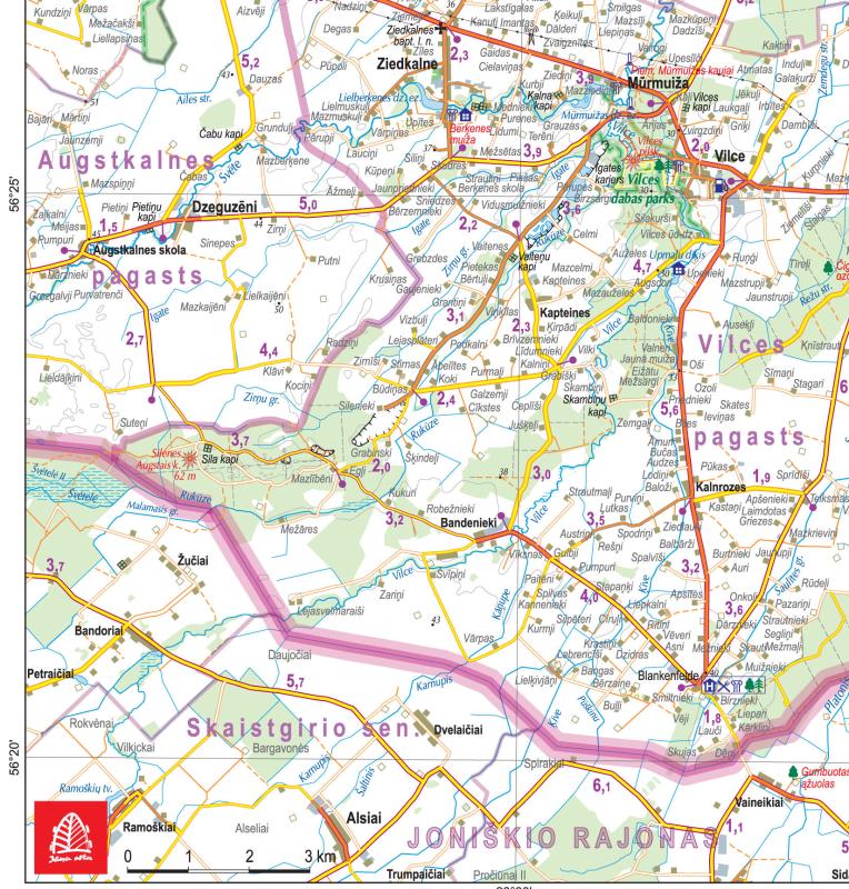 Maps - Wall maps - Jelgavas un Olaines novadi (izdruka)