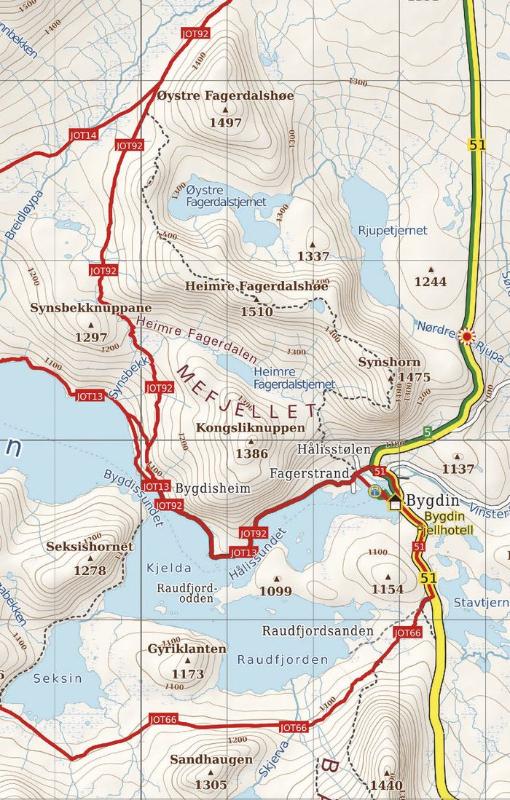 Maps - Tourism maps - Jotunheimen East Hiking & Cycling Map (PM109)
