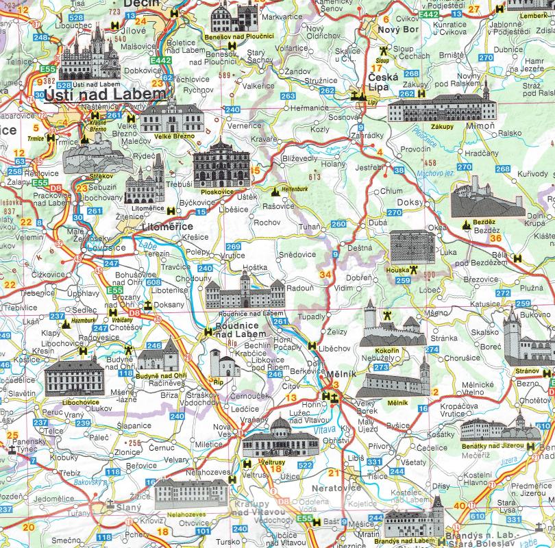 Maps - Road maps, atlases - Czechia. Castles and chateaux