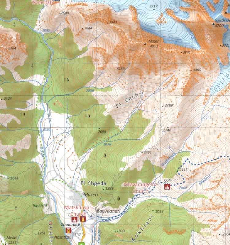 Maps - Tourism maps - TK 10 Mt. Ushba, Mestia