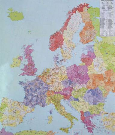 Maps - Wall maps - Europe Post Codes