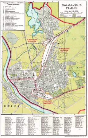 Antique - Antique: city plans (other) - Daugavpils plāns 1935 (colour ...