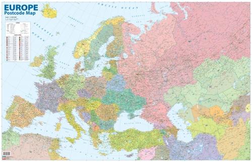 Europe Postcode Map laminated europe-postcode-map-laminated