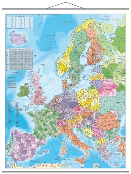 Maps - Wall maps - Europa Postleitzahlen