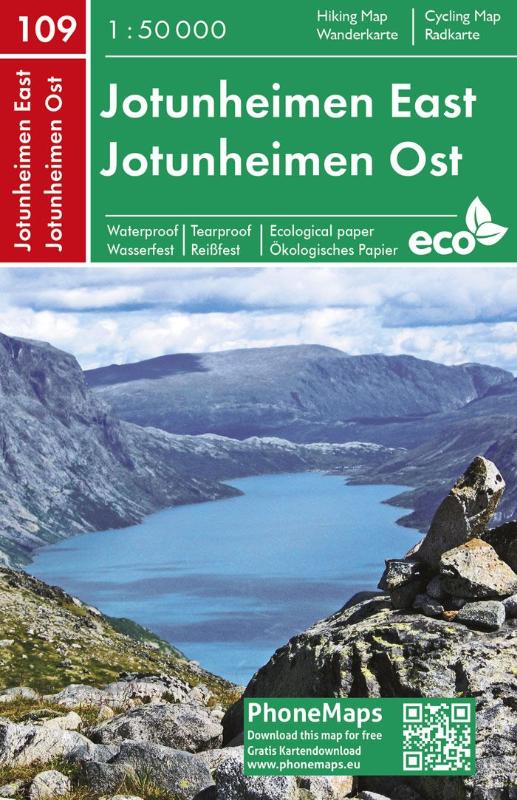 Maps - Tourism maps - Jotunheimen East Hiking & Cycling Map (PM109)